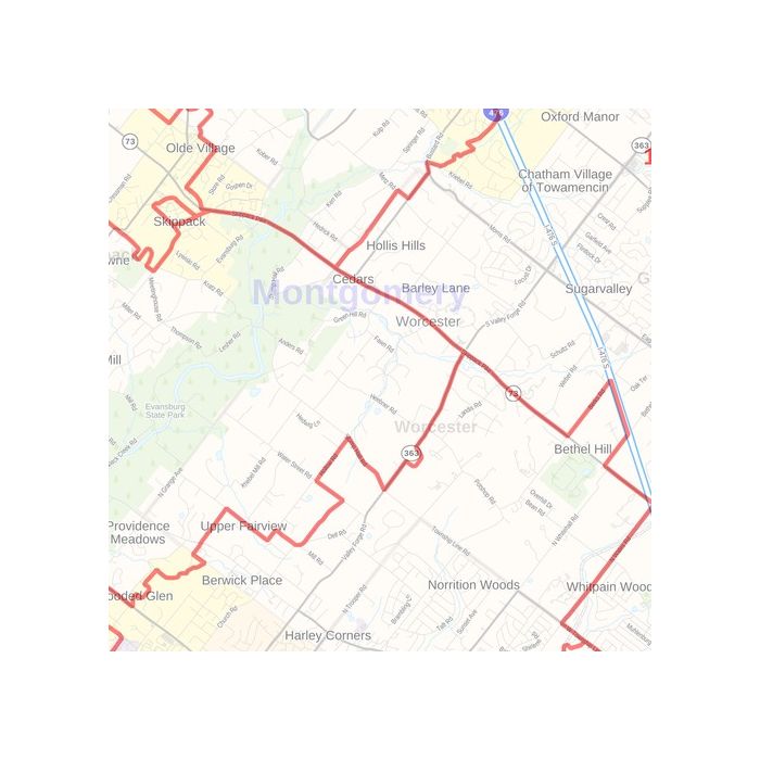 Montgomery County Zip Code Map Montgomery County Maryland ZIP Codes By