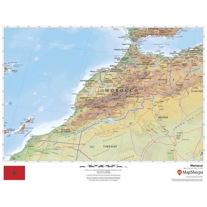 Morocco Physical Features Morocco Physical Educational Map From