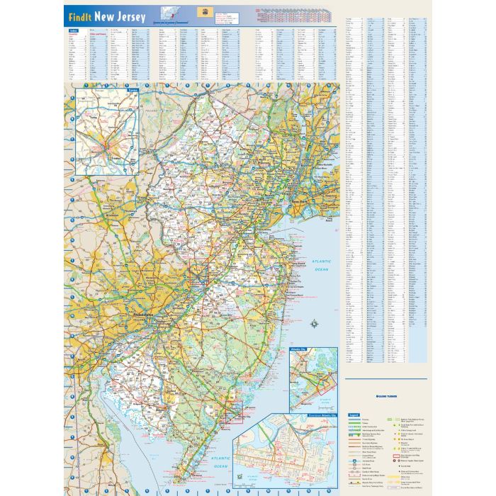 New Jersey State Wall Map | Stanfords