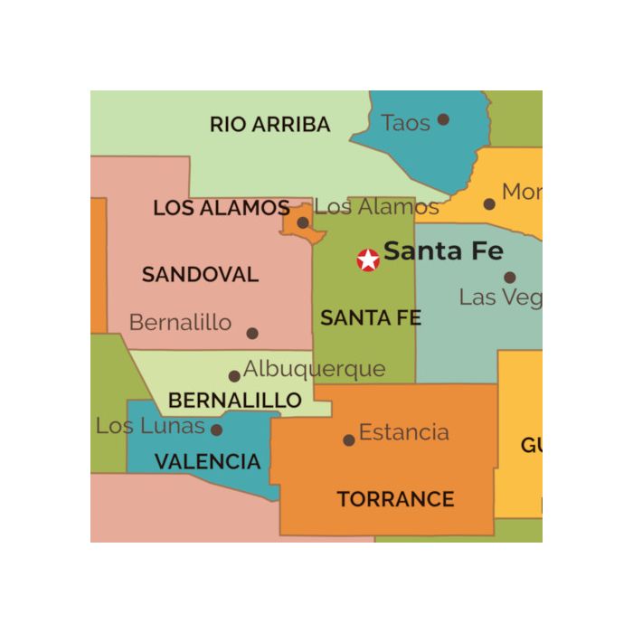 New Mexico Counties Map New Mexico County Map Stock Illustration