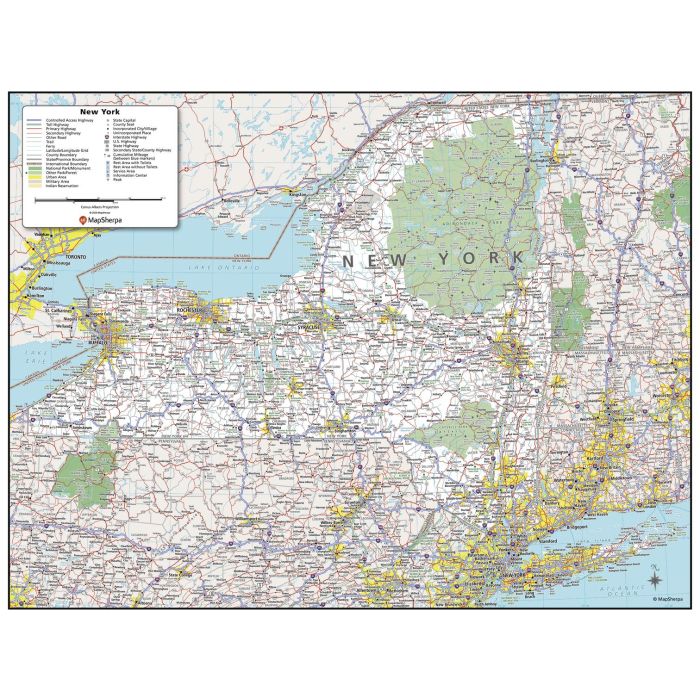 New York State Wall Map - Poster | Stanfords