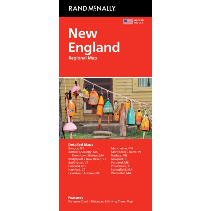 New England, USA | Rand McNally Easy to Read Regional Map 1:506,880 ...