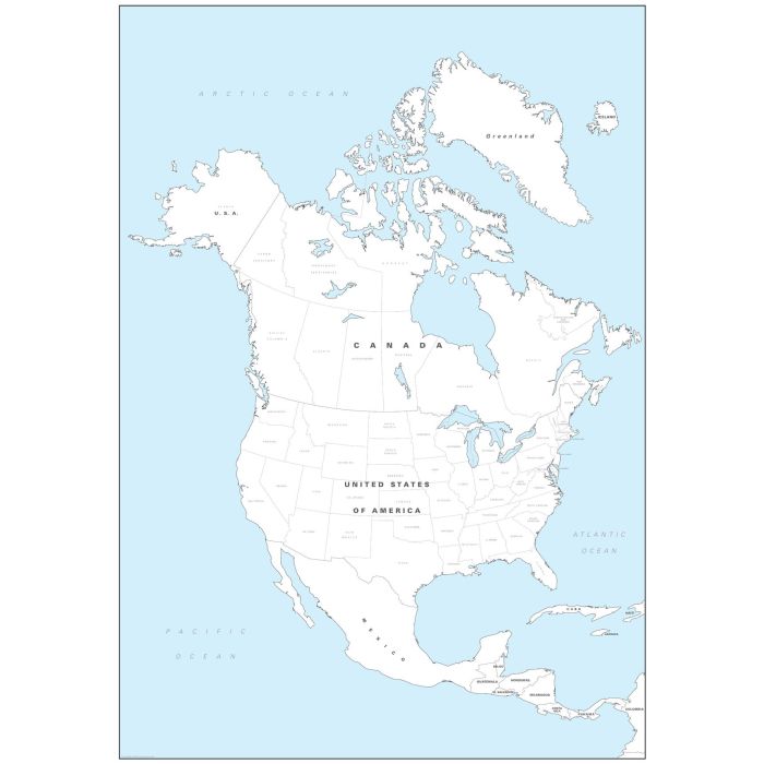 North America Colouring Map - Large | Stanfords