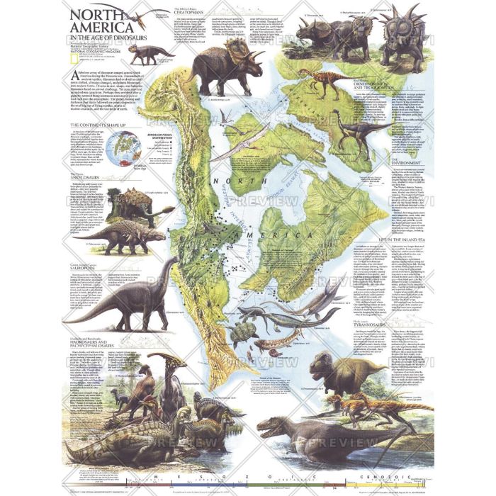North America in the Age of the Dinosaurs - Published 1993 | Stanfords