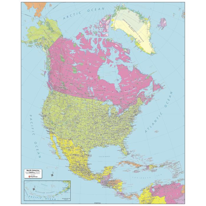 North America Political Map - Large | Stanfords