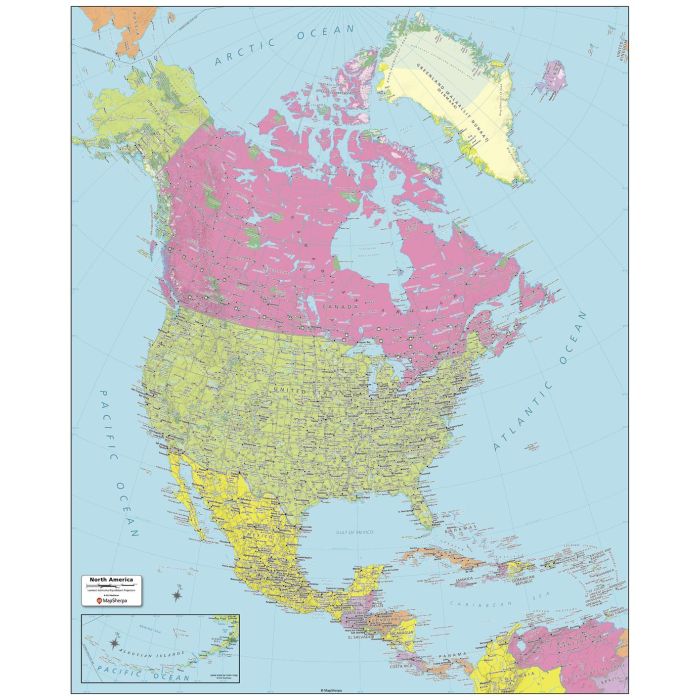 North America Political Map | Stanfords