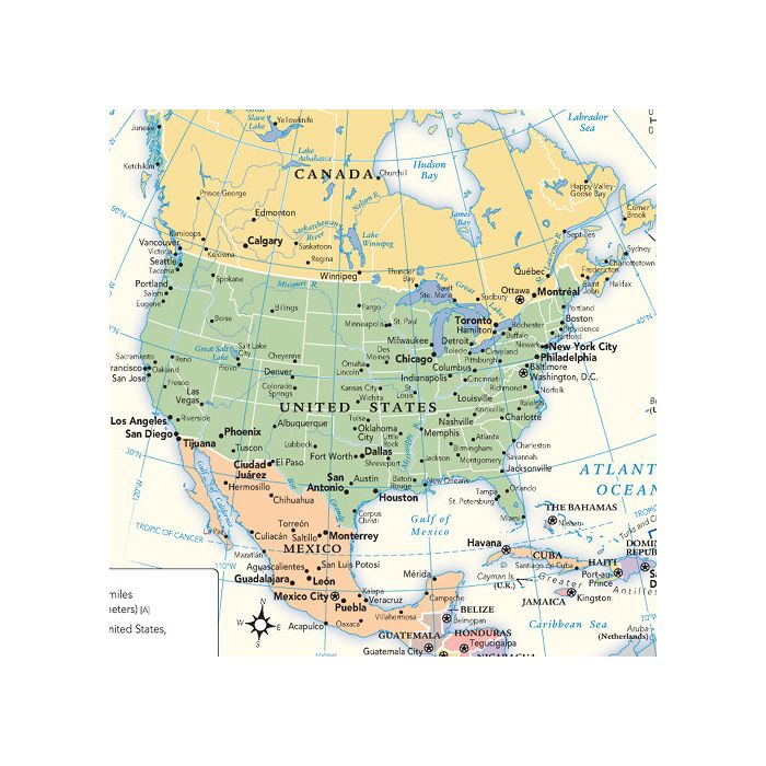 Large Map Of North America