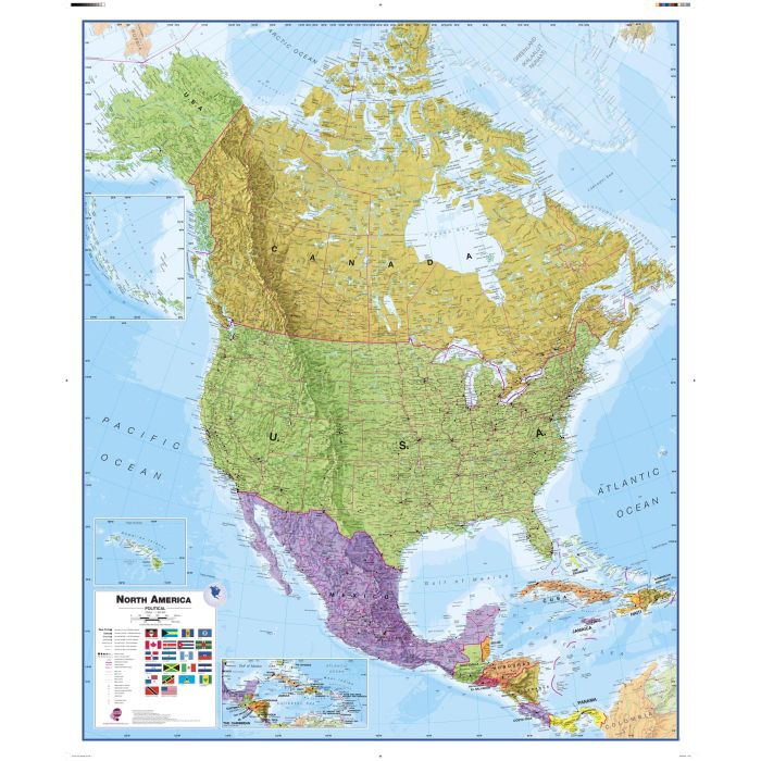 North America Political Wall Map | Stanfords