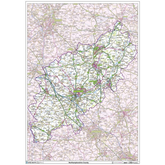 Northamptonshire County Map | Stanfords