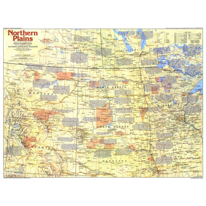 Northern Plains Map Side 1 - Published 1986 | Stanfords