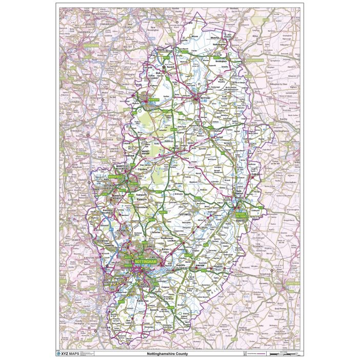 Nottinghamshire County Map | Stanfords