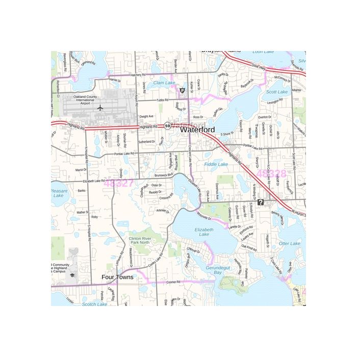Street Map Of Oakland County Michigan Map Oakland Transit | Oakland