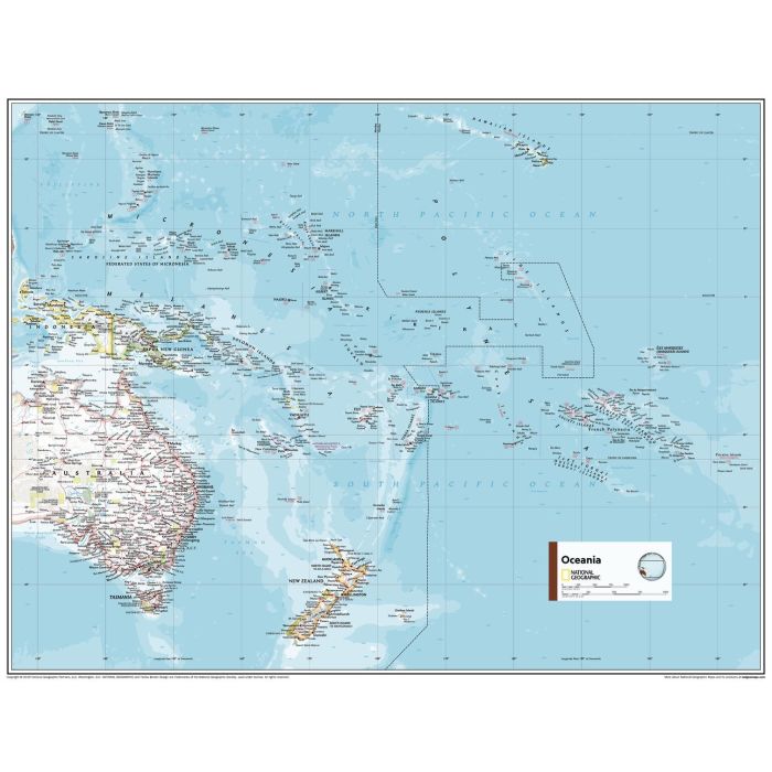 Oceania Political Map - Atlas of the World, 11th Edition Map | Stanfords