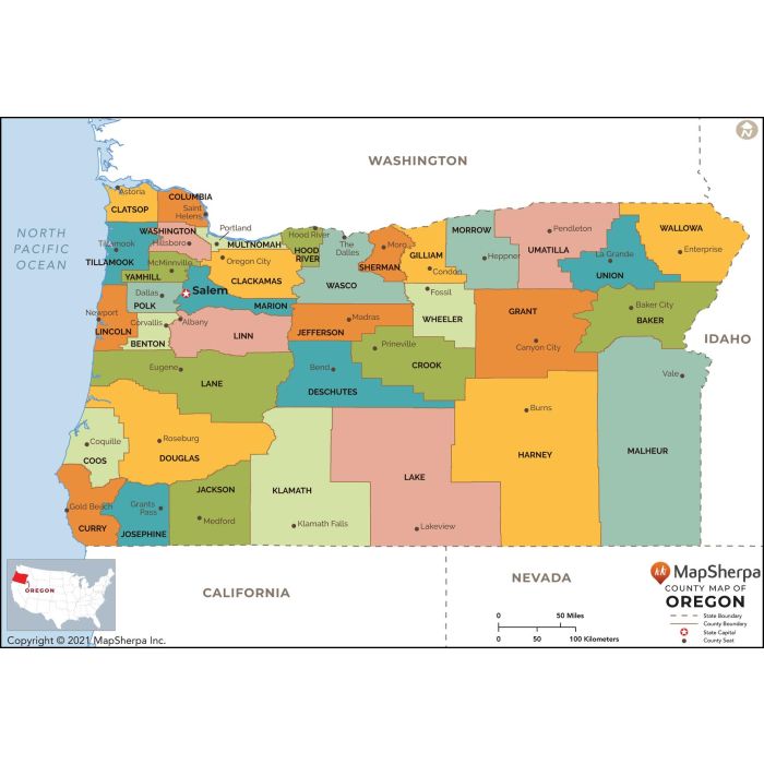 Southern Oregon Counties Map State Of Oregon: 1940 Journey Across