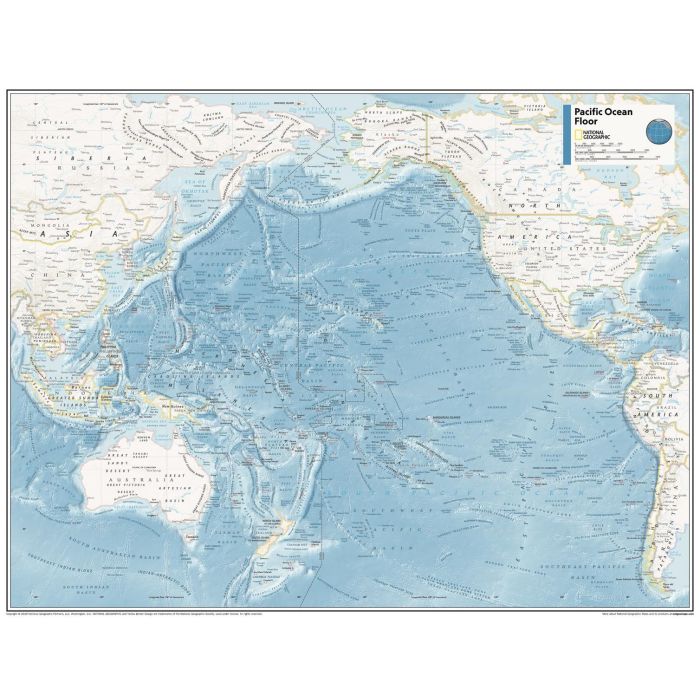Pacific Ocean Floor - Atlas of the World, 11th Edition Map | Stanfords