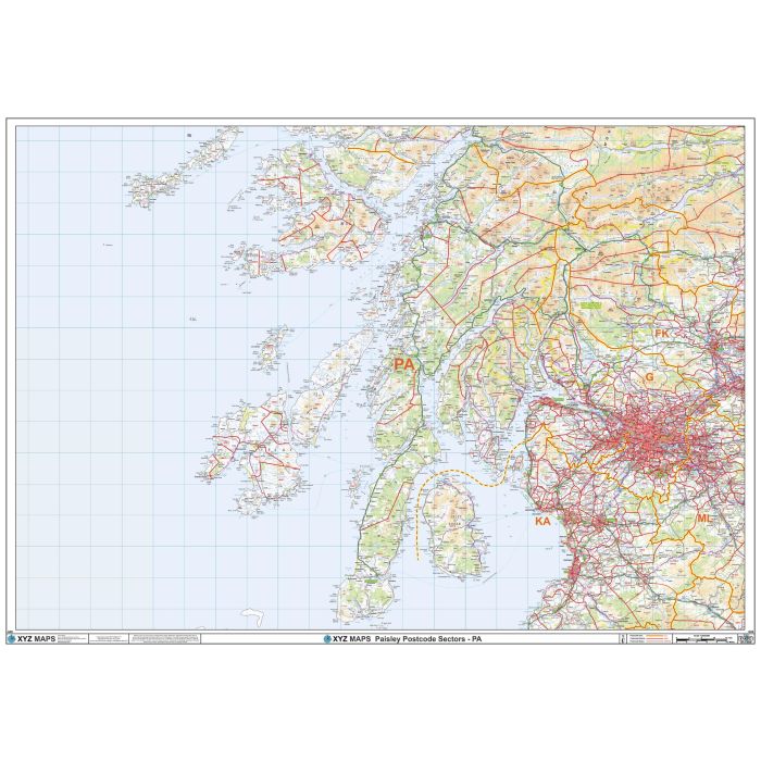 Paisley - PA - Postcode Wall Map | Stanfords