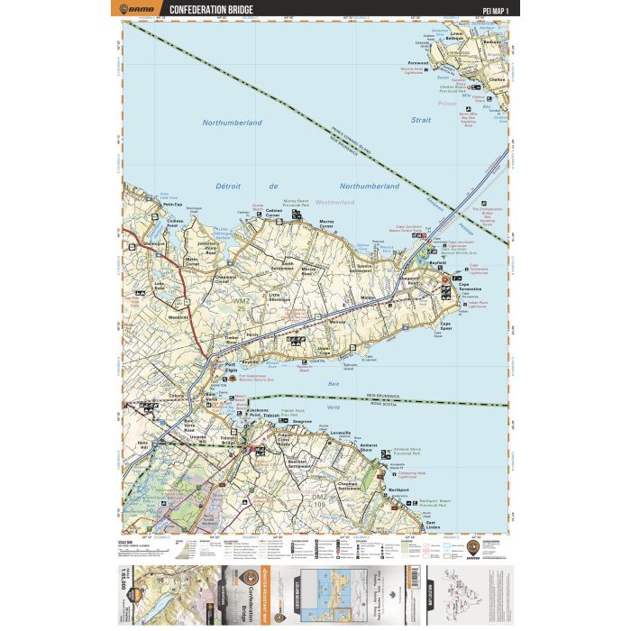 PEI01 Confederation Bridge - Prince Edward Island Topo Map | Stanfords