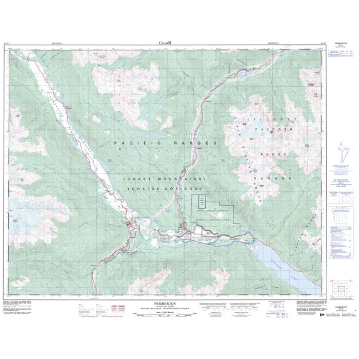 Pemberton - 92 J/7 - British Columbia Map | Stanfords