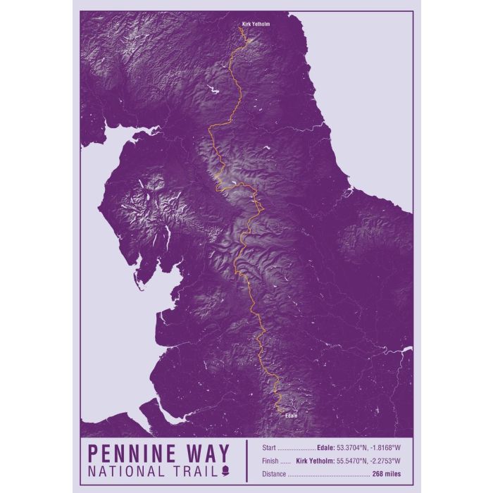 Pennine Way National Trail Map Print Map | Stanfords