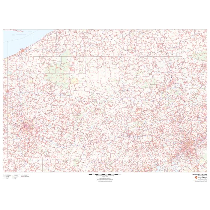 Pennsylvania ZIP Code Map | Stanfords