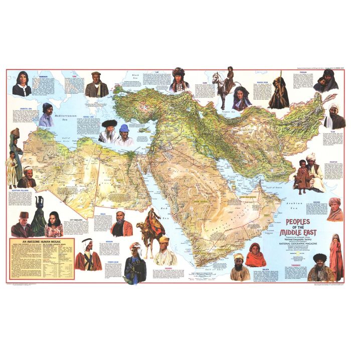 Peoples of the Middle East - Published 1972 Map | Stanfords
