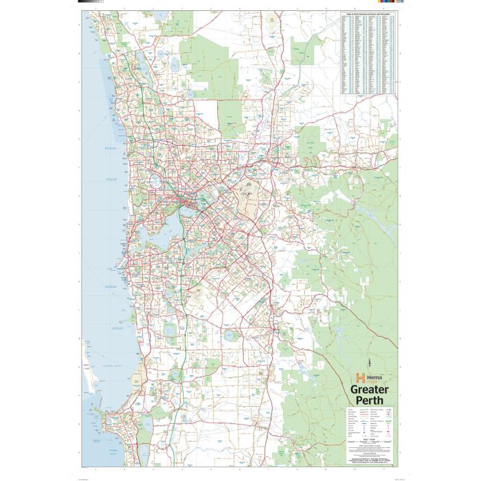 Perth, Australia Regional Wall Map | Stanfords