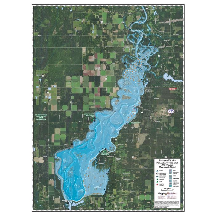 Petenwell Lake Map | Stanfords