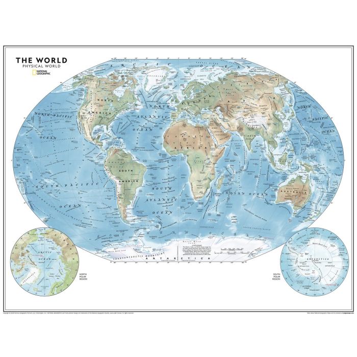 Physical World Map - Atlas of the World, 11th Edition Map | Stanfords