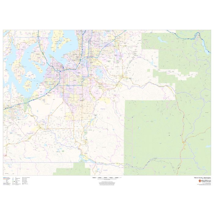 Pierce County, Washington Map | Stanfords