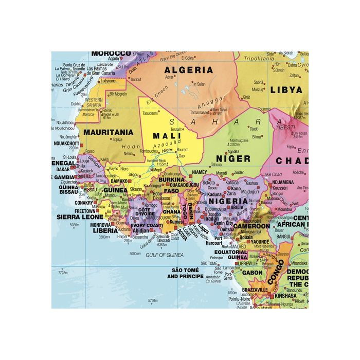 Large Detailed Political Map Of Africa With All Capitals Physical Map