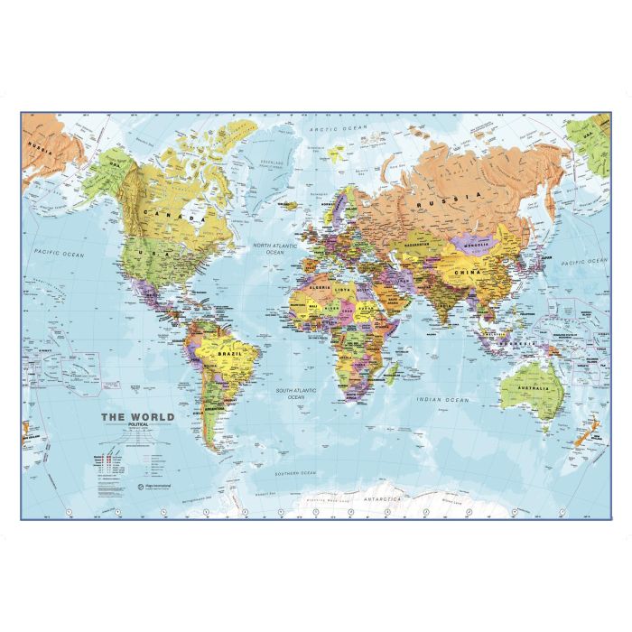 Political World Map - Medium | Stanfords