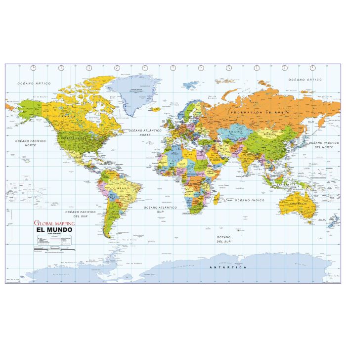 Political World Wall Map, Spanish Language Map | Stanfords