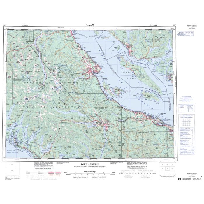 Port Alberni - 92 F - British Columbia Map | Stanfords