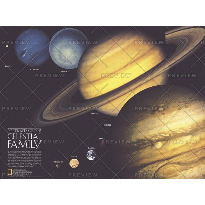 Portraits of Our Celestial Family - Published 1990 Map | Stanfords