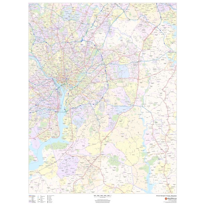 Prince George's County, Maryland Map | Stanfords