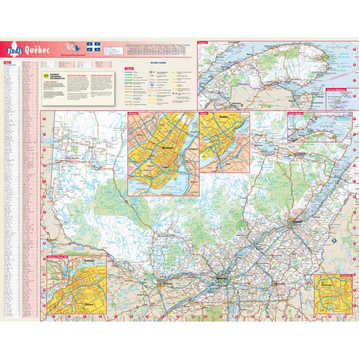 Québec Wall Map, in English Map | Stanfords