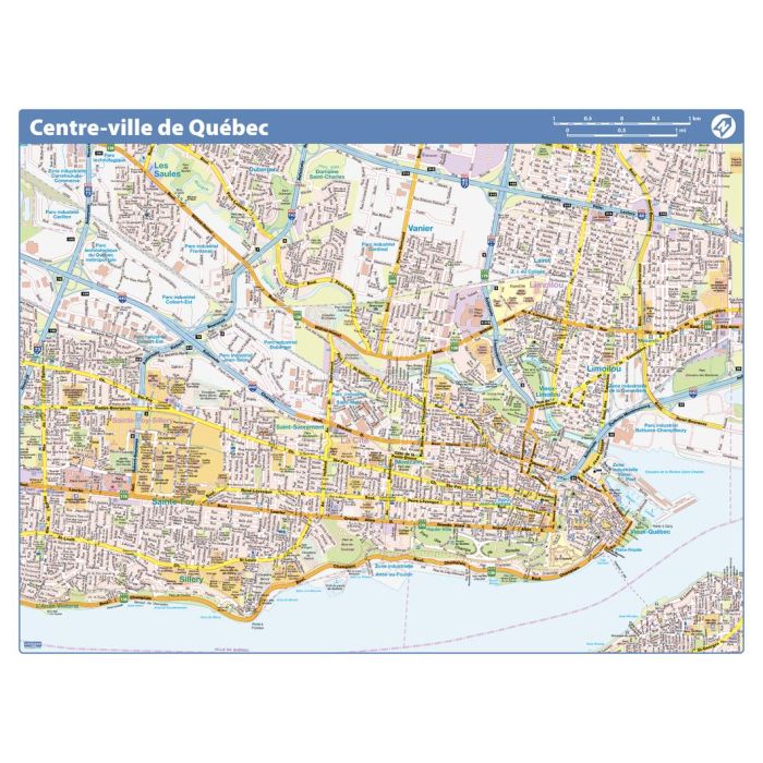 Quebec City Downtown - Compact (French Version) Map | Stanfords