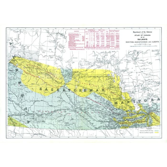 Railways Manitoba, Saskatchewan and Alberta (1906) Map | Stanfords