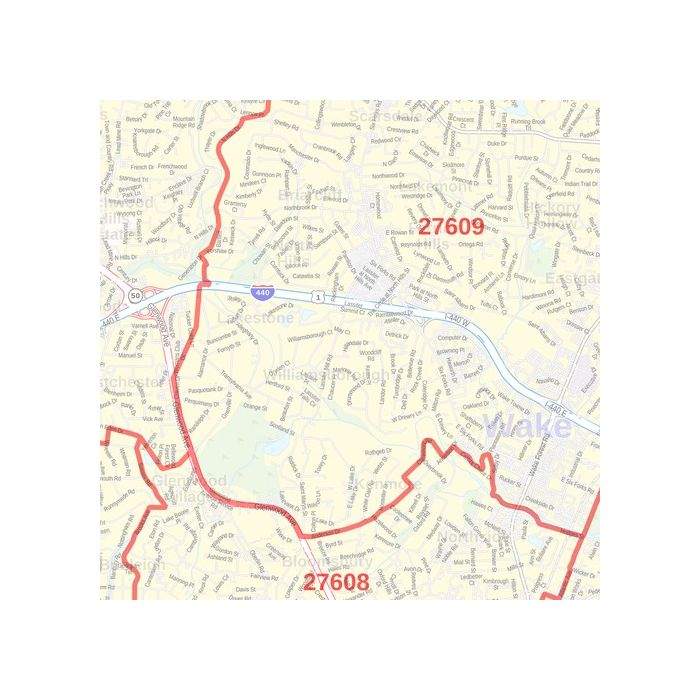 Wake County North Carolina Map With Zip Codes Map Of Wake County Nc
