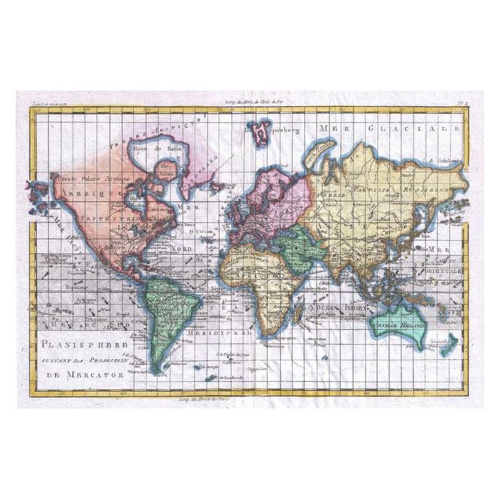 Raynal and Bonne Map of the World (1780) Map | Stanfords