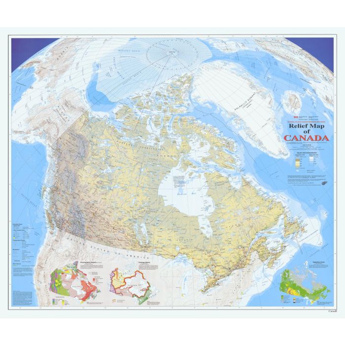 Relief Map of Canada Wall Map - Atlas of Canada Map | Stanfords