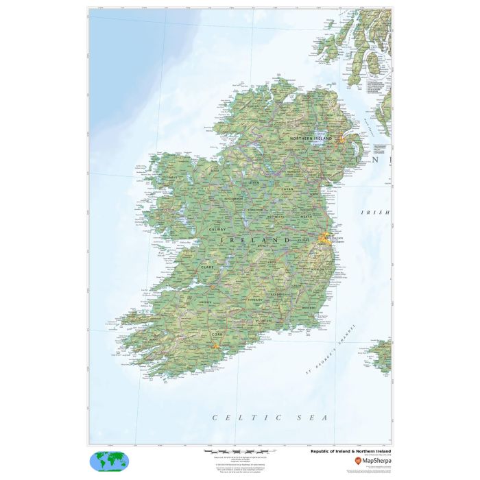Republic of Ireland & Northern Ireland Map | Stanfords