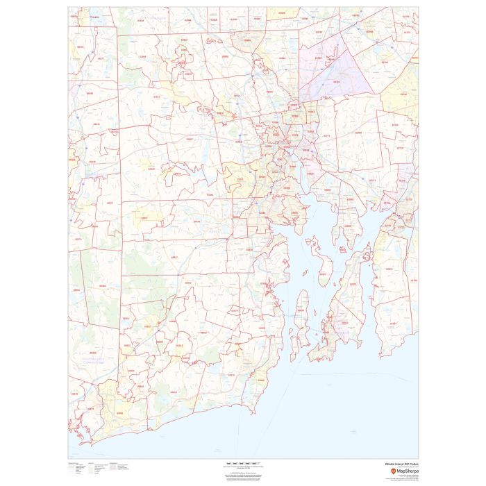 Rhode Island ZIP Code Map | Stanfords