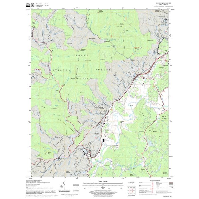 Rosman Quadrangle, North Carolina Map | Stanfords