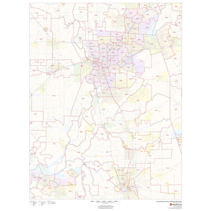 Sacramento County, California ZIP Codes Map | Stanfords