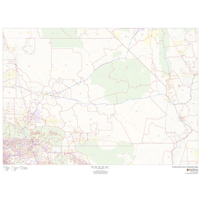 San Bernardino County, California ZIP Codes Map | Stanfords