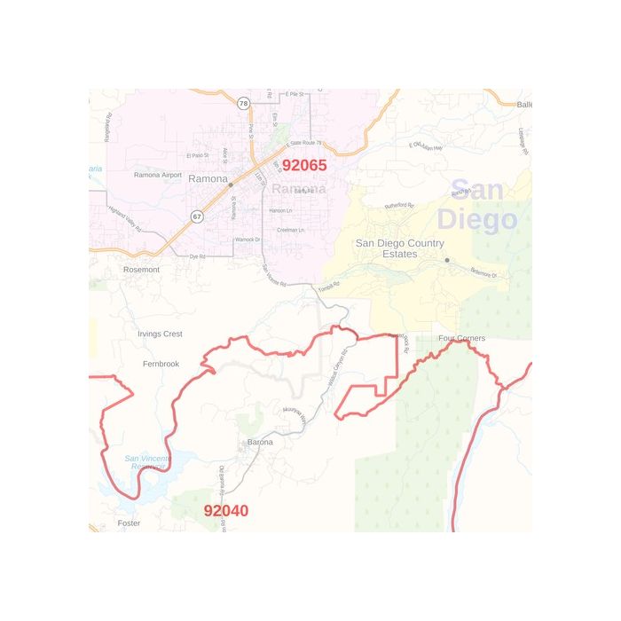 San Diego County Zip Code Map Printable Printable Maps