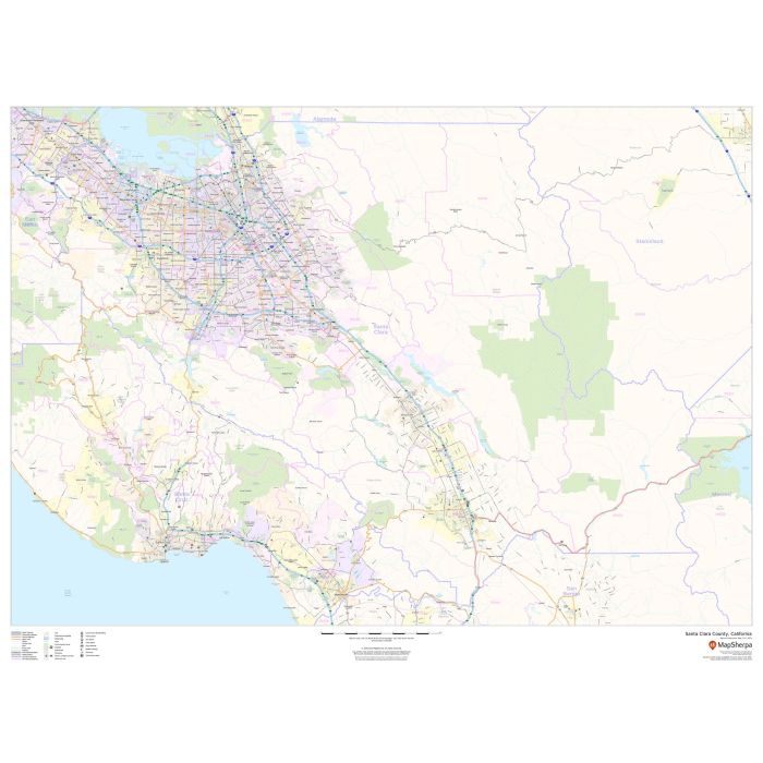 Santa Clara County, California Map | Stanfords