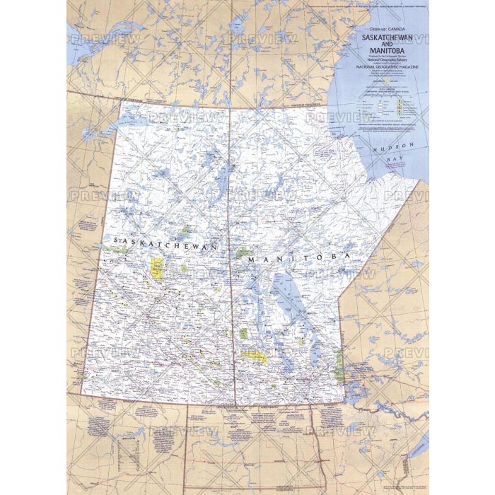 Saskatchewan and Manitoba Canada - Published 1979 Map | Stanfords