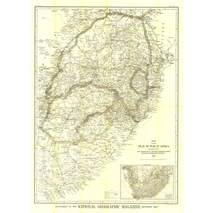 Seat of War in Africa - Published 1899 Map | Stanfords